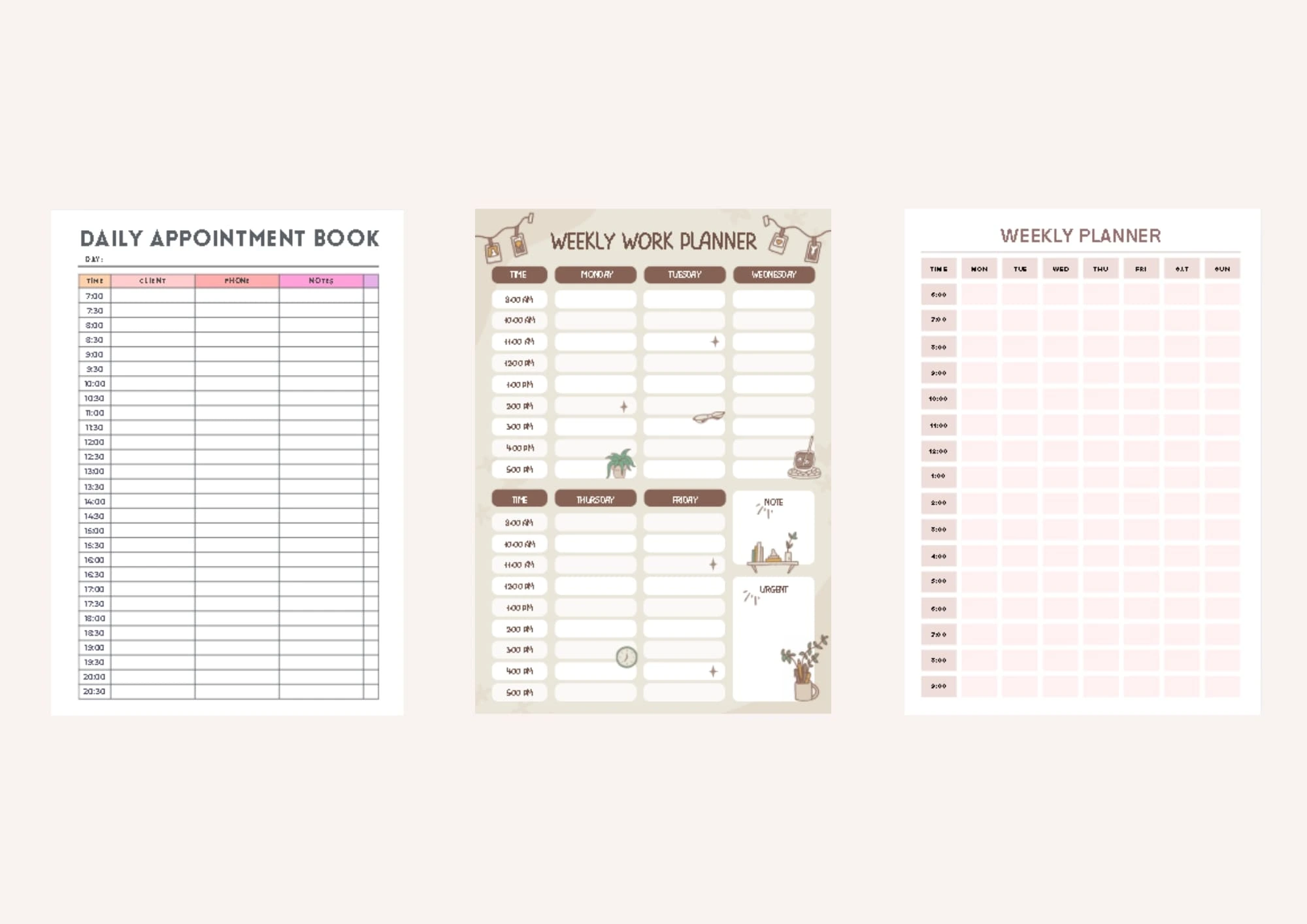 time blocking planner template